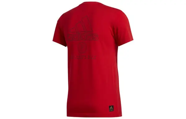 Adidas Alphabet Logo Printing Short Sleeve Red - Light Red