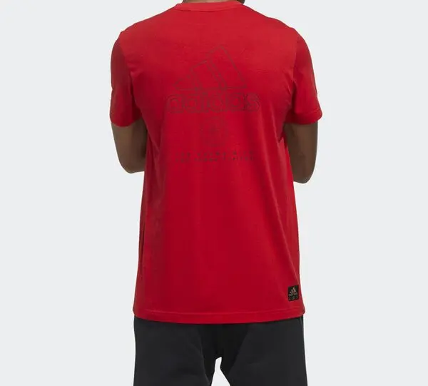 Adidas Alphabet Logo Printing Short Sleeve Red - Light Red