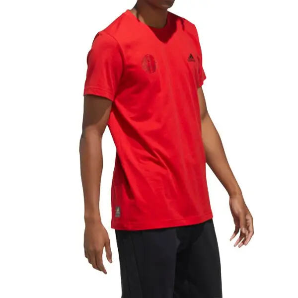 Adidas Alphabet Logo Printing Short Sleeve Red - Light Red