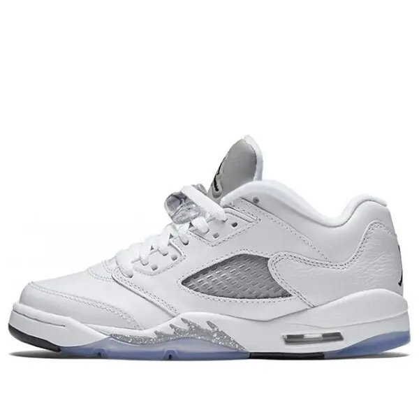 JORDAN Air 5 Low - White/black-metallic Silver