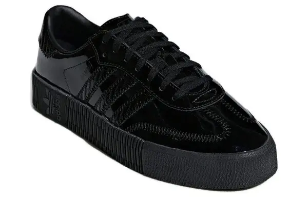 Adidas Sambarose Patent Platform Sneakers - Black