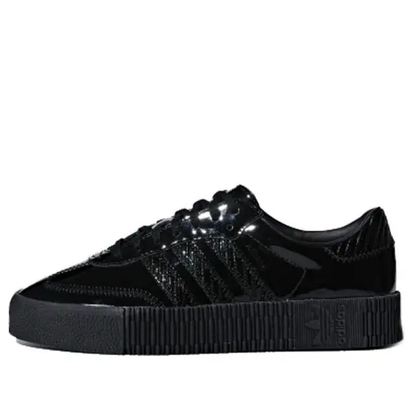 Adidas Sambarose Patent Platform Sneakers - Black