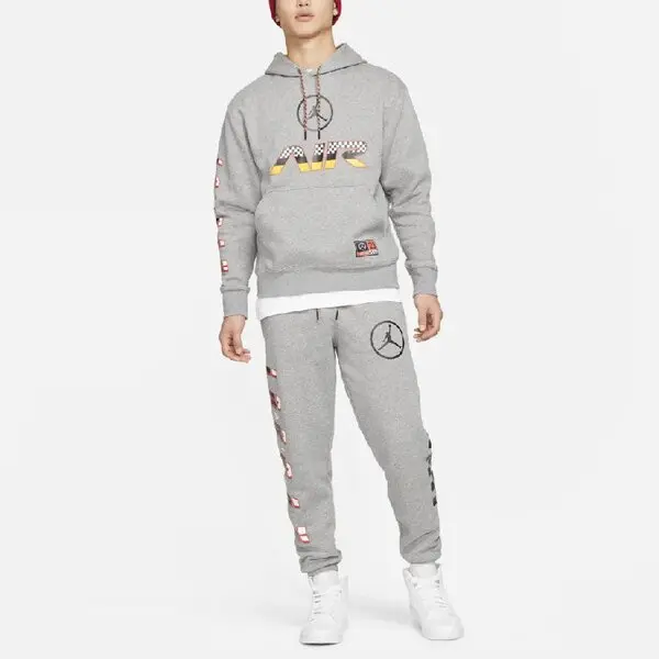 JORDAN Large Logo Casual Fleece Sports Pants/trousers/joggers Gray - Grey