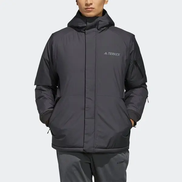 Adidas Xplr Insulated Hooded Jacket With Logo Detail