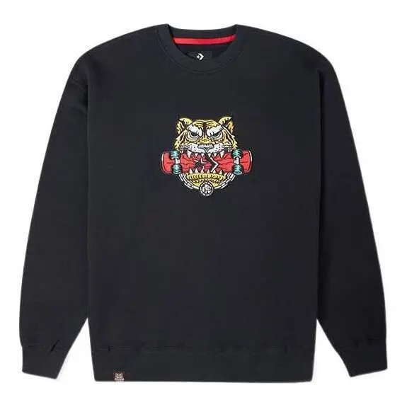 CONVERSE Tiger Graphic Crewneck Sweatshirt - Black