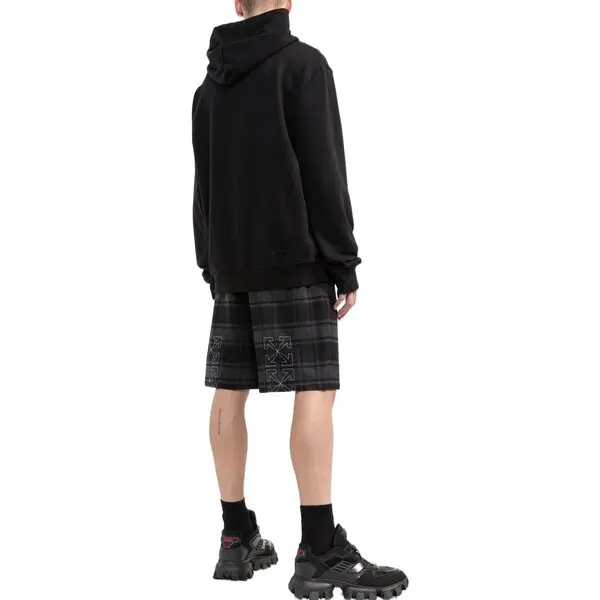 Off-White Checkered Loose Fit Shorts - Black/grey