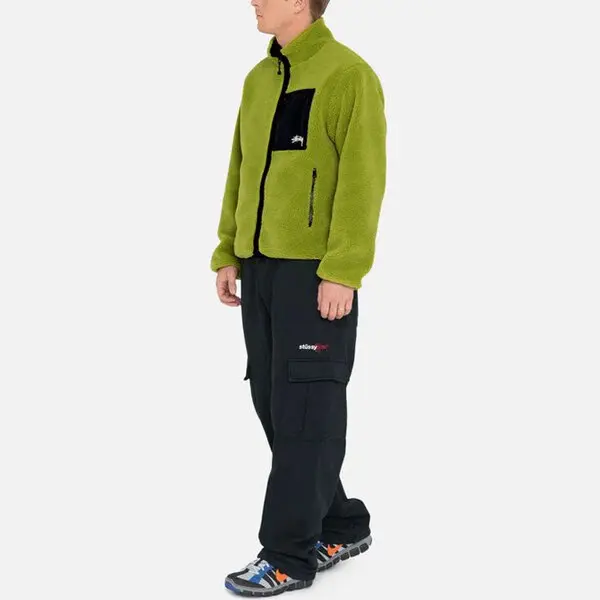 StÜssy Reversible Sherpa Jacket - Green/black