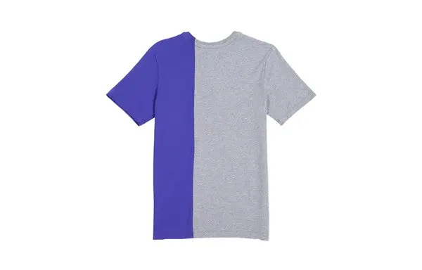 JORDAN Alphabet Logo Colorblock Round Neck Short Sleeve Gray 'grey Blue