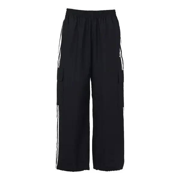 Adidas Originals 3-stripes Cargo Woven Breathable Running Sports Pants - Black