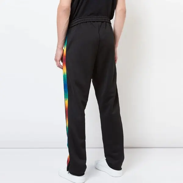Off-White Drawstring Waist Side Stripe Drawstring Casual Pants/trousers Loose Fit
