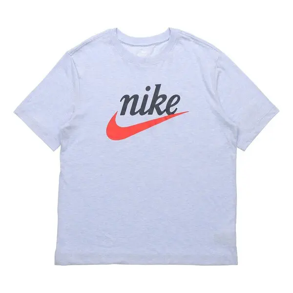 Nike Heritage Alphabet Logo Printing Short Sleeve T-shirt - Blue