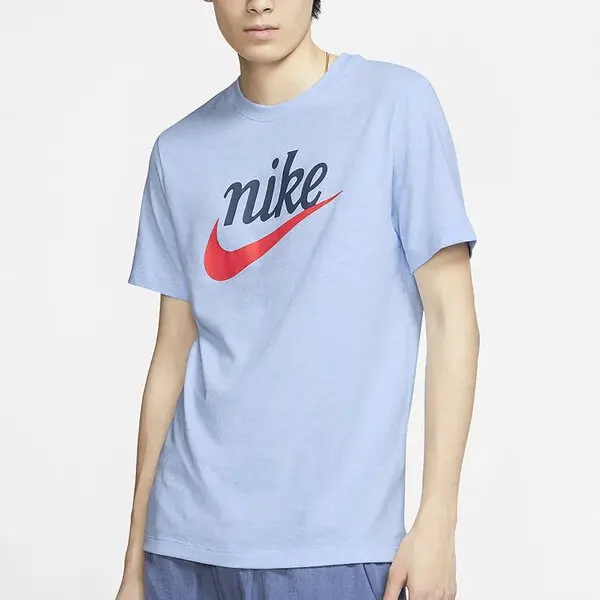 Nike Heritage Alphabet Logo Printing Short Sleeve T-shirt - Blue