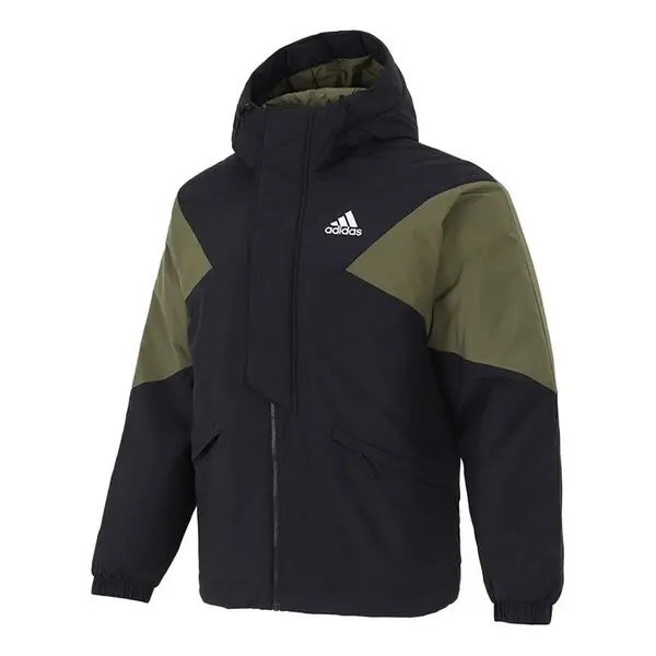 Adidas Colorblock Stay Warm Hooded Down Jacket Black - Default Color