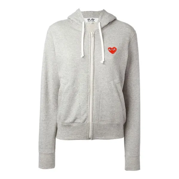 Play Comme Des Garcon Big Heart Zip Hooded Sweatshirt