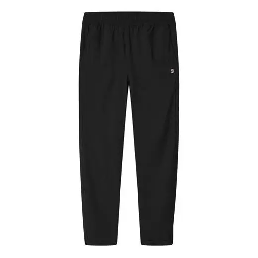 FILA Woven Straight Casual Long Pants - Black