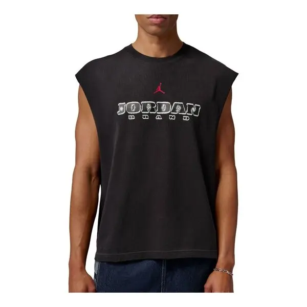 JORDAN Brooklyn Sleeveless Muscle T-shirt 'black Gym Red - Black/gym Red