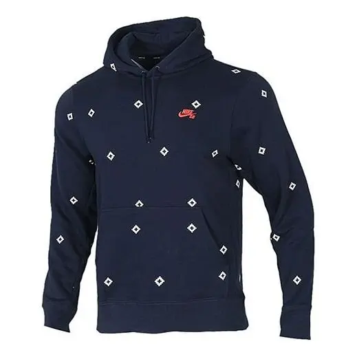 Nike Skateboard Icon Printed Hoodie - Dark Blue