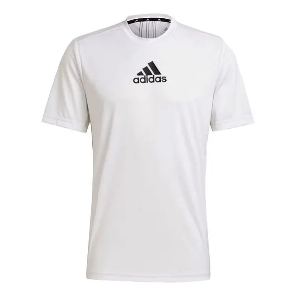 Adidas Logo Print Crewneck Short Sleeve T-shirt - White