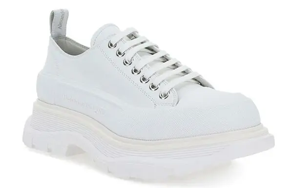 Alexander McQueen Tread Slick Low Lace Up Sneakers - White