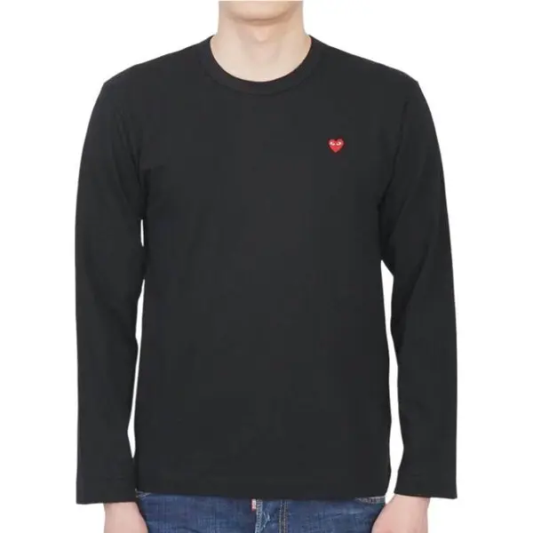 Play Comme Des Garcon Ss25 Mini Heart Long Sleeve T-shirt - Black