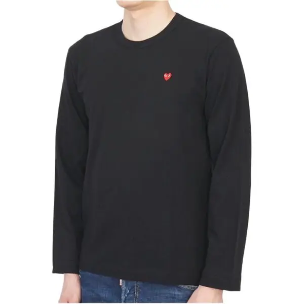 Play Comme Des Garcon Ss25 Mini Heart Long Sleeve T-shirt - Black