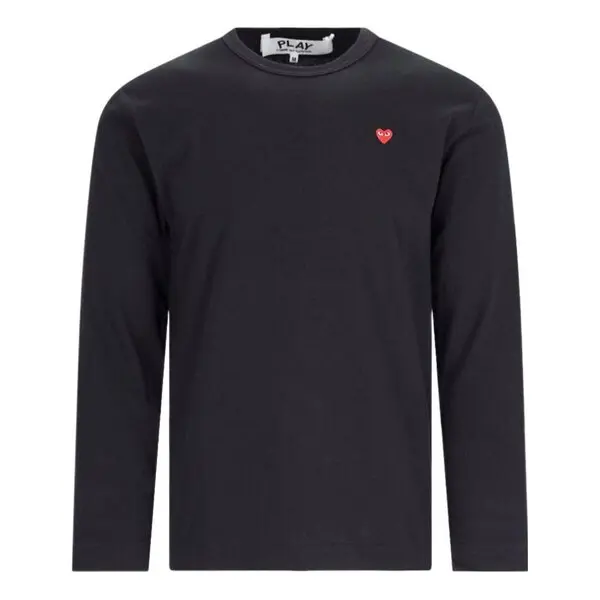 Play Comme Des Garcon Ss25 Mini Heart Long Sleeve T-shirt - Black