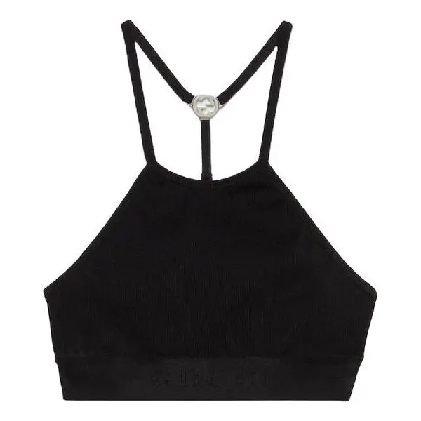 Gucci Nylon Jersey Crop Top - Black