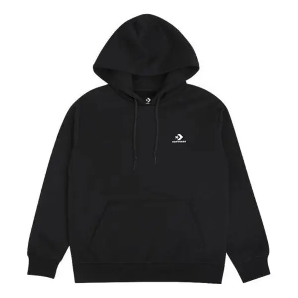 CONVERSE Embroidered Star Chevron Pullover Hoodie - Black