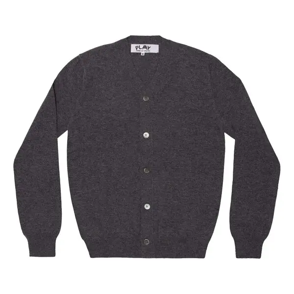 Play Comme Des Garcon X Invader Double Pixel Heart Cardigan - Grey