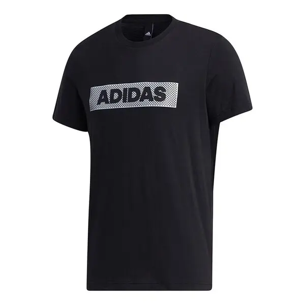 Adidas Gfx T Lng Box Logo Printing Sports Round Neck Short Sleeve - Black