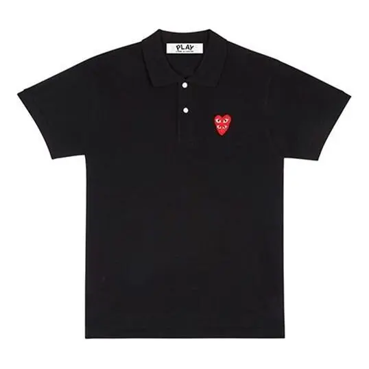 Play Comme Des Garcon Polo Red Family Heart - Black