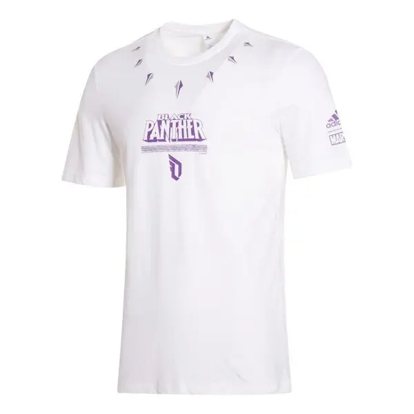 Adidas Alphabet Printing Round Neck Pullover Casual Short Sleeve White T-shirt - Default Color