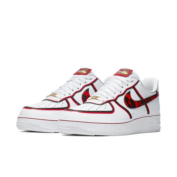 Nike Force 1 Low '07 'rodman' Sneakers - Red/white/black