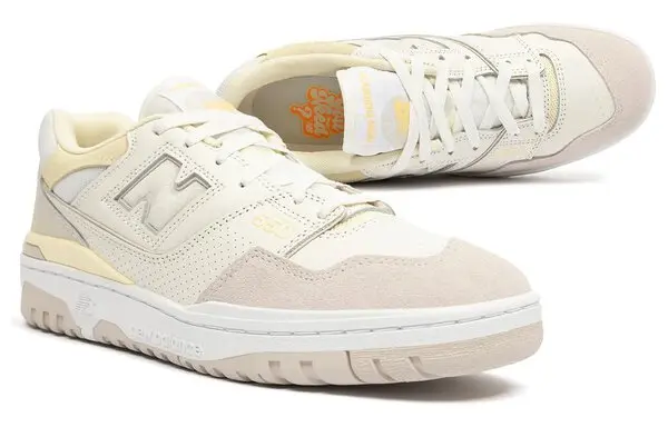 NEW BALANCE 550 Athletic Sneakers - White/beige/yellow
