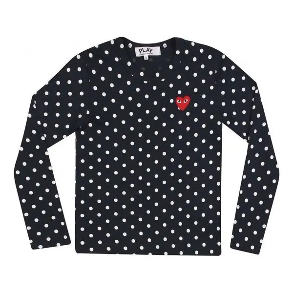 Play Comme Des Garcon Polka Dot Long Sleeve T-shirt - Tan
