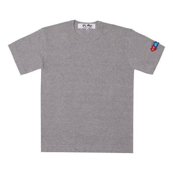 Play Comme Des Garcon Fw25 Double Heart T-shirt - Grey