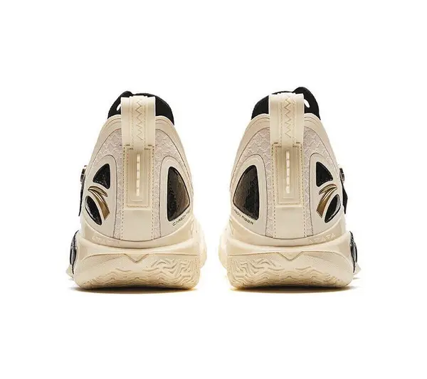 ANTA Shock Wave 5 Pro 'fossil' High-top Athletic Sneakers - Beige/black