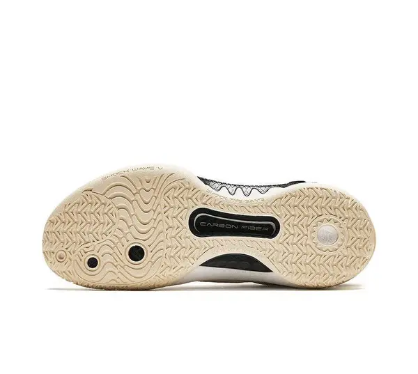 ANTA Shock Wave 5 Pro 'fossil' High-top Athletic Sneakers - Beige/black