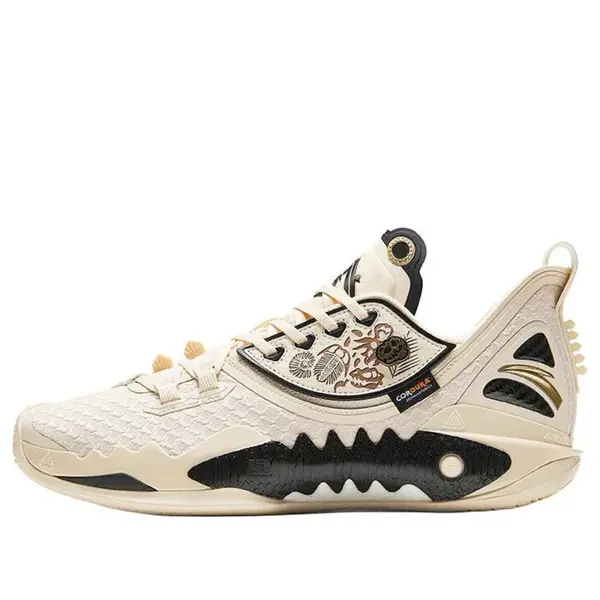 ANTA Shock Wave 5 Pro 'fossil' High-top Athletic Sneakers - Beige/black