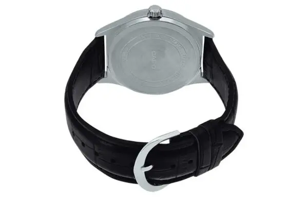 Casio Analog Watch With Leather Band And Water Resistance