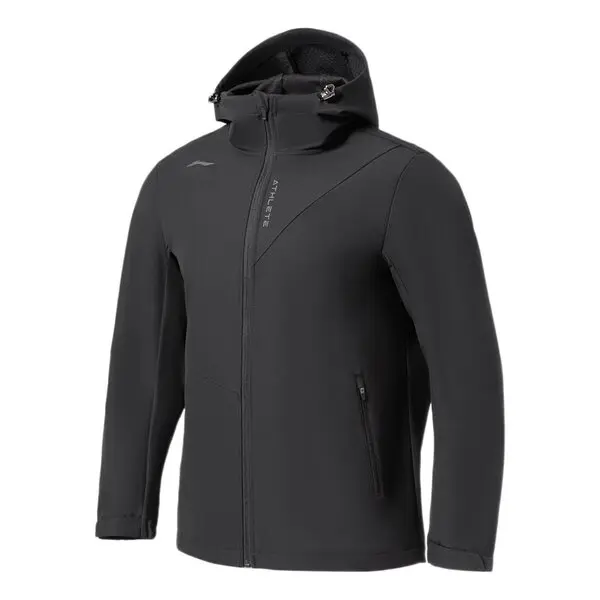 LI-NING Sports Hooded Zip-up Windbreaker - Black