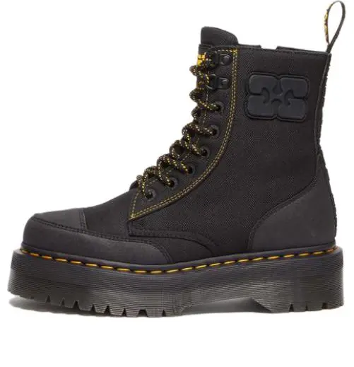 Dr. Martens X Ganni Jadon Platform Combat Boots - Black