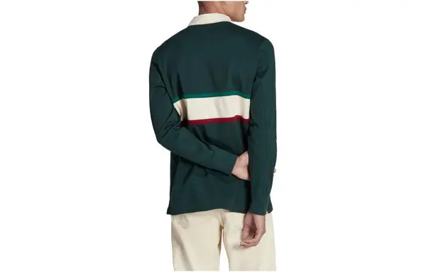 Adidas Fmf Ls Ls Stripe Lapel Pullover Long Sleeves Green Polo Shirt