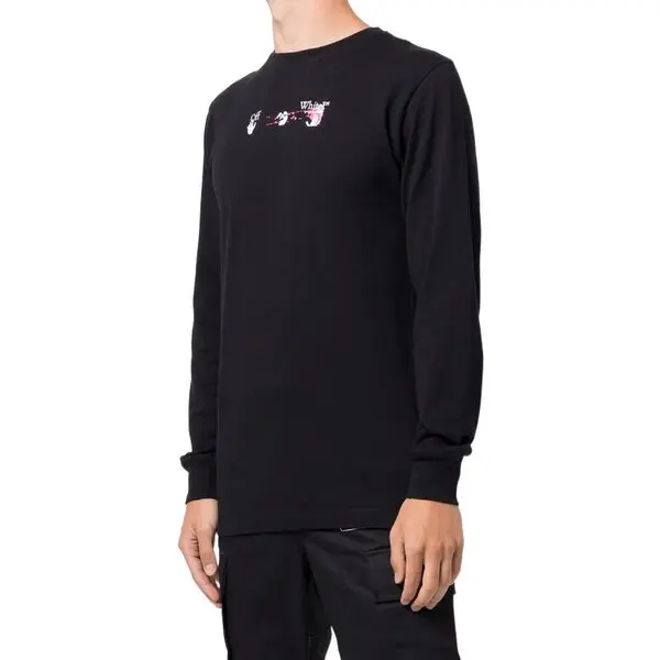 Off-White Ss22 Arrow Pattern Printing Long Sleeves Black T-shirt
