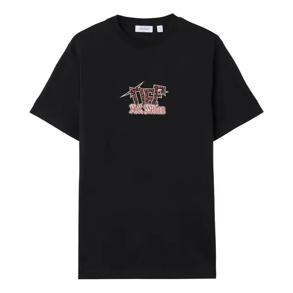 Off-White X C/o Ac Milan Slim T-shirt 'black Red