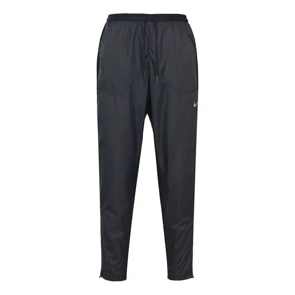 Nike Storm-fit Solid Color Lacing Waterproof Running Training Sports Pants - Black