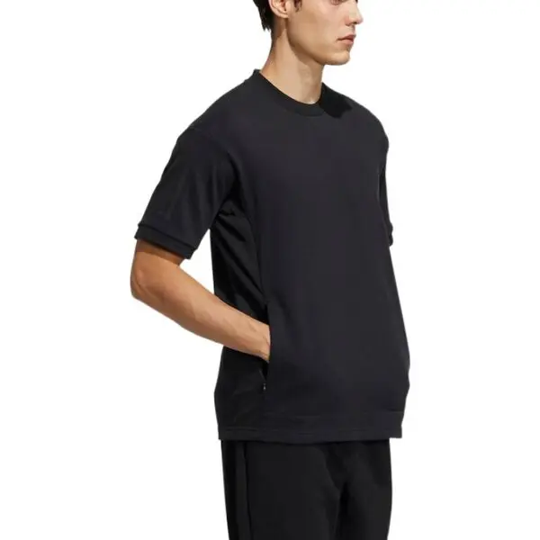 Adidas Solid Color Back Large Logo Alphabet Printing Short Sleeve Black T-shirt
