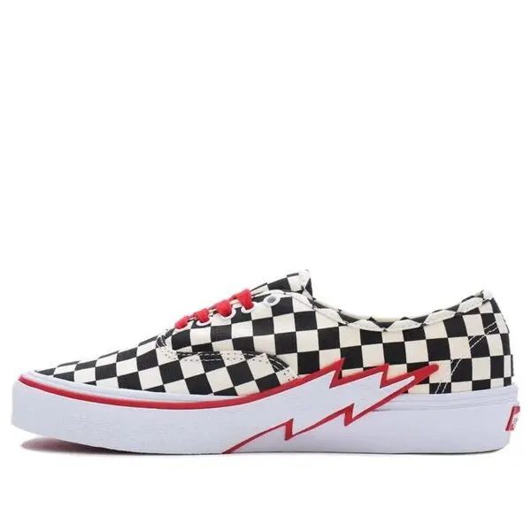 VANS Authentic Bolt Checkerboard Sneakers - Black/white/red