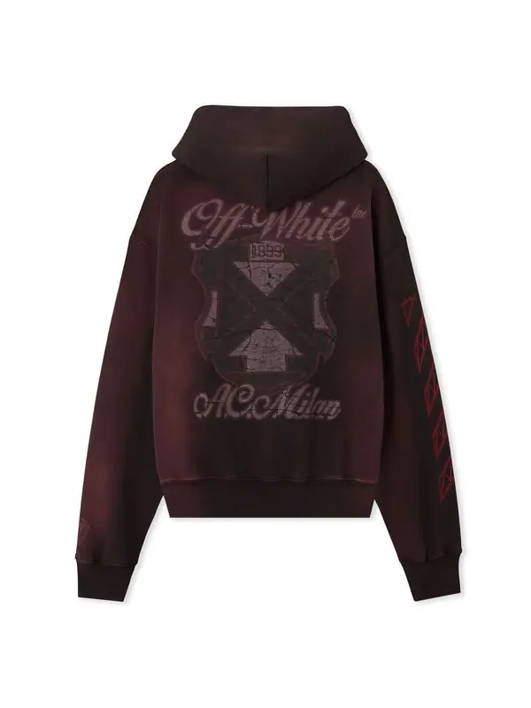 Off-White X C/o Ac Milan Hoodie 'black Red