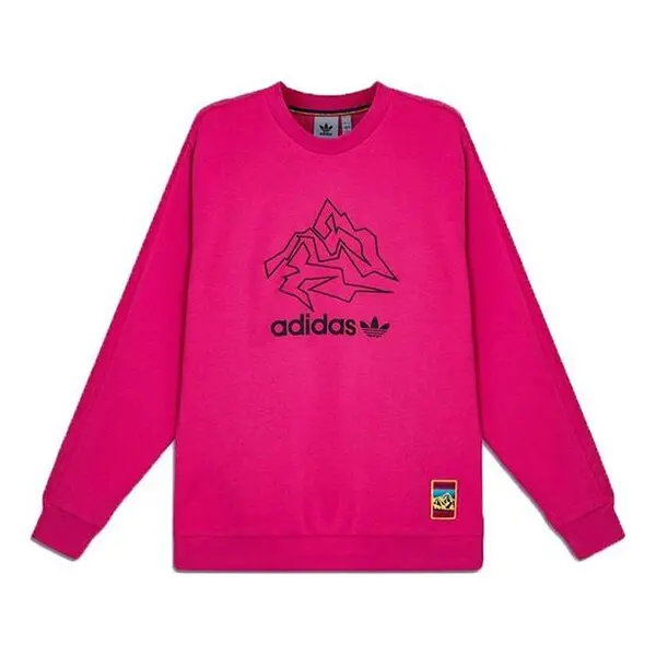 Adidas Originals Adv Crew Athleisure Casual Sports Round Neck Pullover - Pink